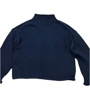J. Crew | Sweaters | J Crew 225 Rollneck Sweater Womens S Navy Blue 00 ...